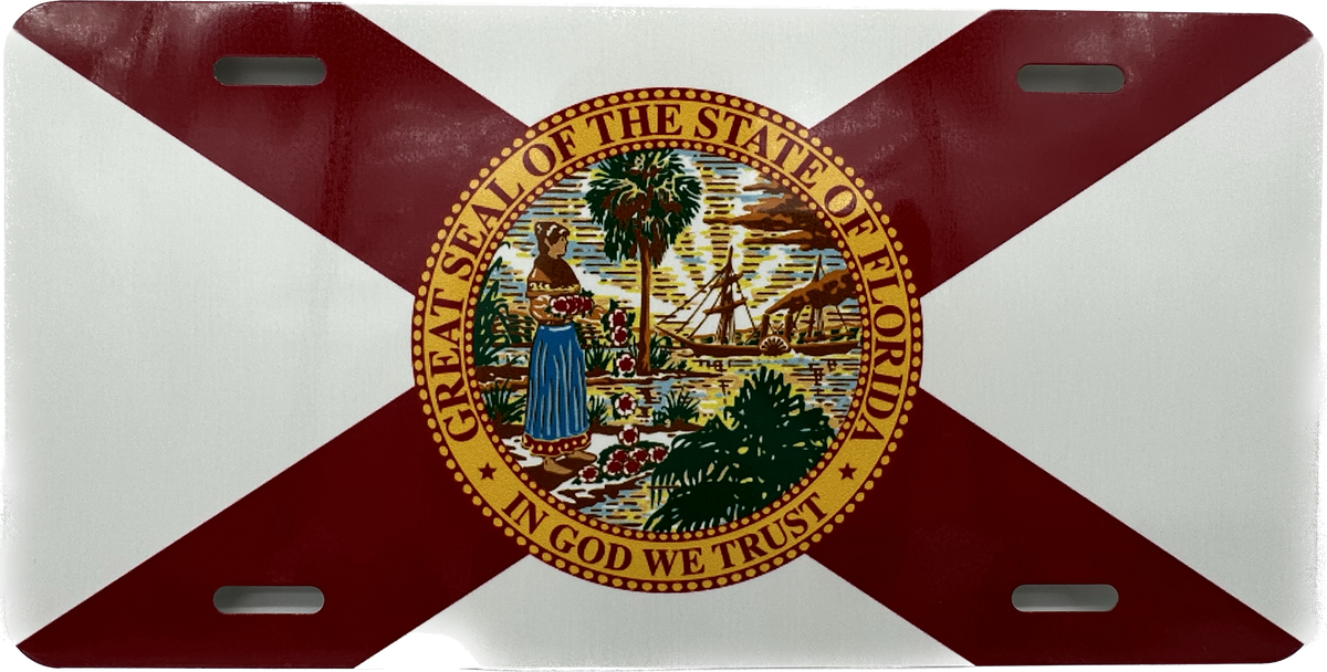 Ink Trendz Florida State Flag Sunshine State Vanity License Plate ...