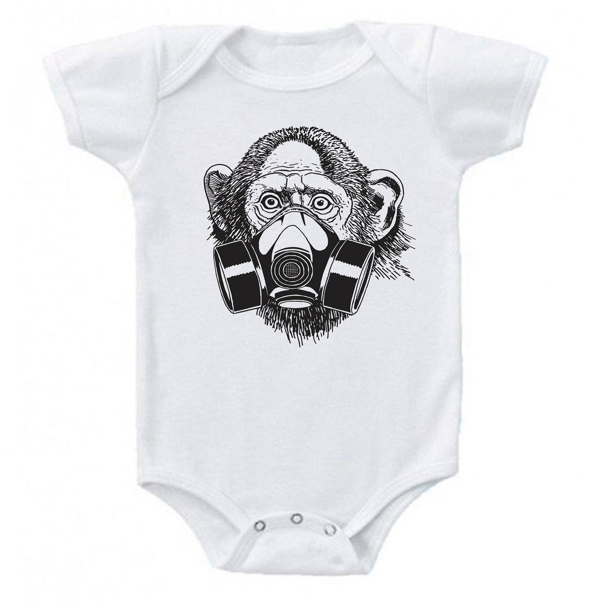 Ink Trendz® Pandemic Gas Mask Monkey Quarantine Baby-Toddler One-piece ...